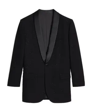 Celine Sequined Grain De Poudre Tuxedo Jacket