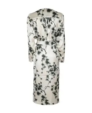 ROTATE BY BIRGER CHRISTENSEN Abstract Floral-print V-neck Midi Dress