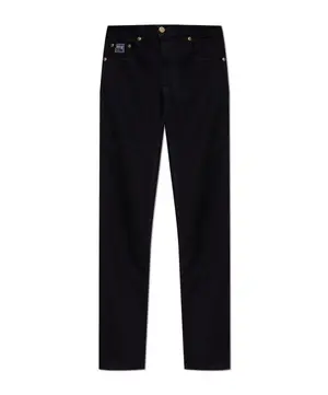 Versace Logo Patch Skinny Jeans - Black
