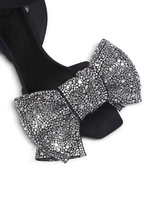 Balmain Suede Embellished Bow High Heel Sandals