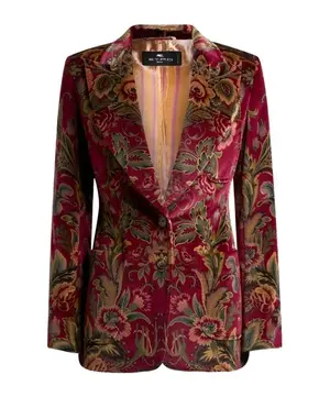 Etro Floral Print Velvet Jacket - Multicolor