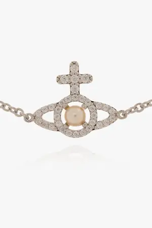VIVIENNE WESTWOOD Olympia Embellished Chain-linked Bracelet - Yellow