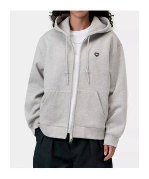 Carhartt Work In Progress Hooded Zip-up Jacket With Small Heart Patch