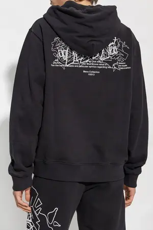 Off-White Drawstring Long-sleeved Hoodie