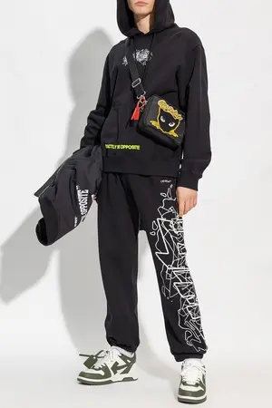 Off-White Drawstring Long-sleeved Hoodie