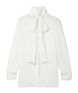 Khaite Knotted Tie Detailed Blouse