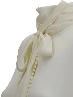 Khaite Knotted Tie Detailed Blouse