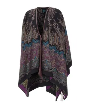 Etro Paisley Printed Cape - Black