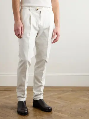 Brunello Cucinelli Pleated Cotton Trousers