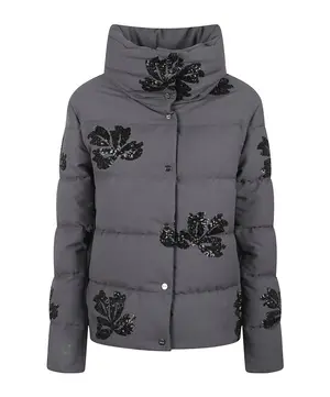 Herno Embroidered Flannel Jacket - Black