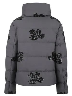 Herno Embroidered Sequin High Neck Jacket