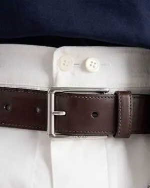 Prada Antiqued Leather Belt