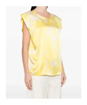 Fabiana Filippi Graphic Print Sleeveless Satin Top