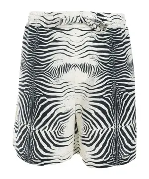 Roberto Cavalli Printed Bermuda Shorts - White