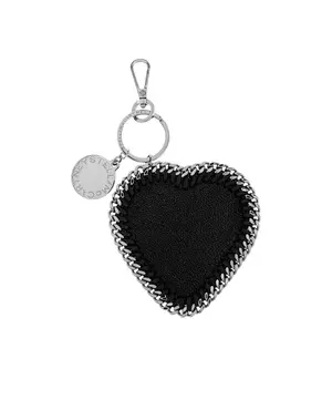 Stella McCartney Heart Charm Chain Detail Keyring - Black