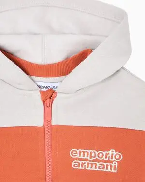 Emporio Armani Striped Hoodie With Embroidered Logo
