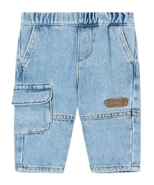 Emporio Armani Logo-embroidered Cargo Trousers - Blue