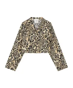 Nanushka Cropped Long-sleeves Shirt - Leopard