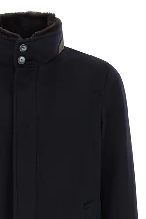 Herno Long-sleeved Jacket With High Collar And Removable Lining