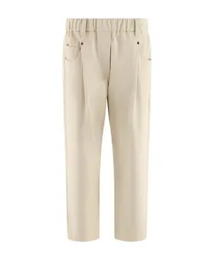 Brunello Cucinelli Elasticated Waistband Cropped Pants - Nude