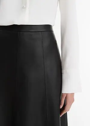 Vince Mid-waist Trumpet Leather Skirt