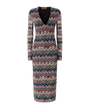 Missoni Geometric-pattern Long-sleeve Dress - Black