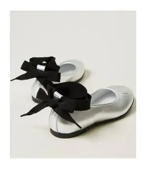 TWINSET Leather Ballerina Shoes