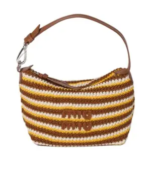 Miu Miu Spirit Crochet Pouch Bag - Cognac/yellow