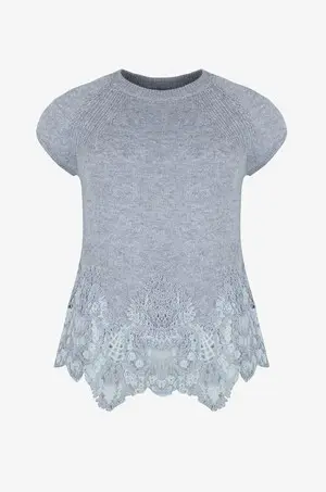 Ermanno Scervino Lace-trimmed Knit Top - No