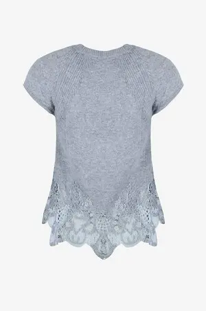 Ermanno Scervino Lace-trimmed Knit Top - No