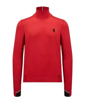 Moncler Polartec Polo Neck - Red