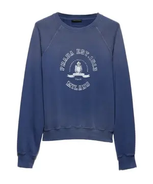 Prada Cotton Fleece Sweatshirt - Navy Blue