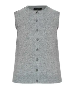 Fabiana Filippi Sleeveless Cardigan Sweater - Gray