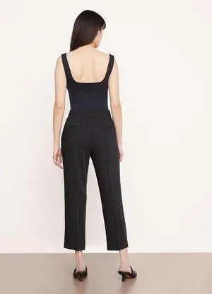 Vince High-waist Tapered-leg Pleated Trousers