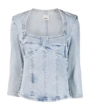 Isabel Marant Étoile Vanio Cotton Top - Blue