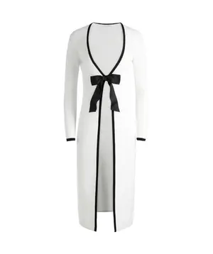 ALICEOLIVIA Long Cardigan - Beige/black