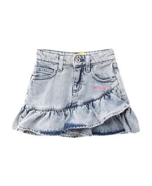 Off-White Lotus Leaf Edge Denim Skirt - Gray