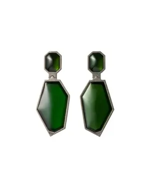 Prada Metal Earrings - Green
