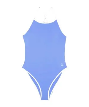 SPORTY  RICH Logo One-piece Swimsuit - Blue