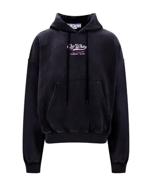 Off-White Logo-print Cotton Hoodie - Black