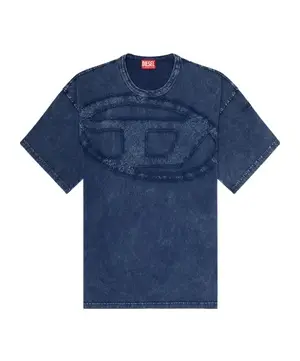 DIESEL® T-boxt-den Embroidered Logo T-shirt - Medium Blue