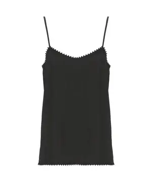 Fabiana Filippi V-neck Satin Camisole With Lace Trim - Black