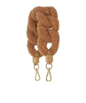 Fendi Beige Sheepskin Shoulder Strap - Light Brown
