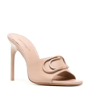 Off-White Pop Paperclip 100m Leather Mules