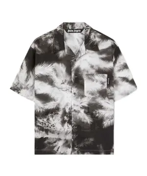 Palm Angels Blueprint Palms Short-sleeved Shirt - Gray