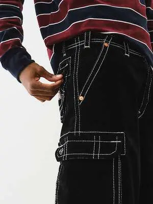 True Religion Velvet Big T Cargo Baggy Pants