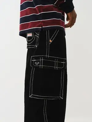 True Religion Velvet Big T Cargo Baggy Pants