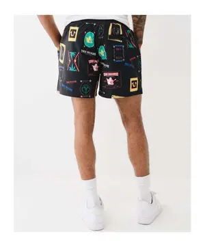 True Religion Holiday Printed Wide Leg Shorts