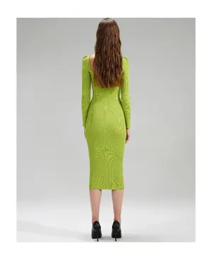 SELF-PORTRAIT Long-sleeve Knitted Dress