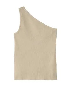TOTEME Ribbed-knit One-shoulder Top - Nude